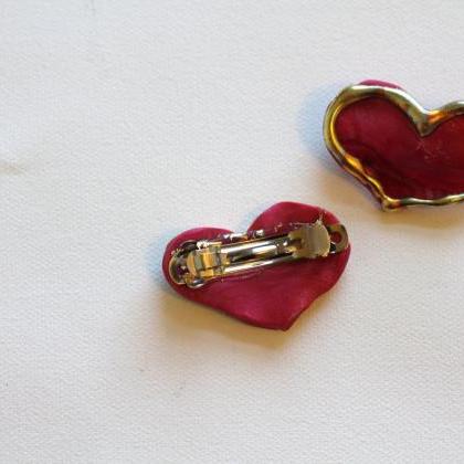 Red Heart Clips, Small Hair Clips, Small Hearts For Lovers on Luulla