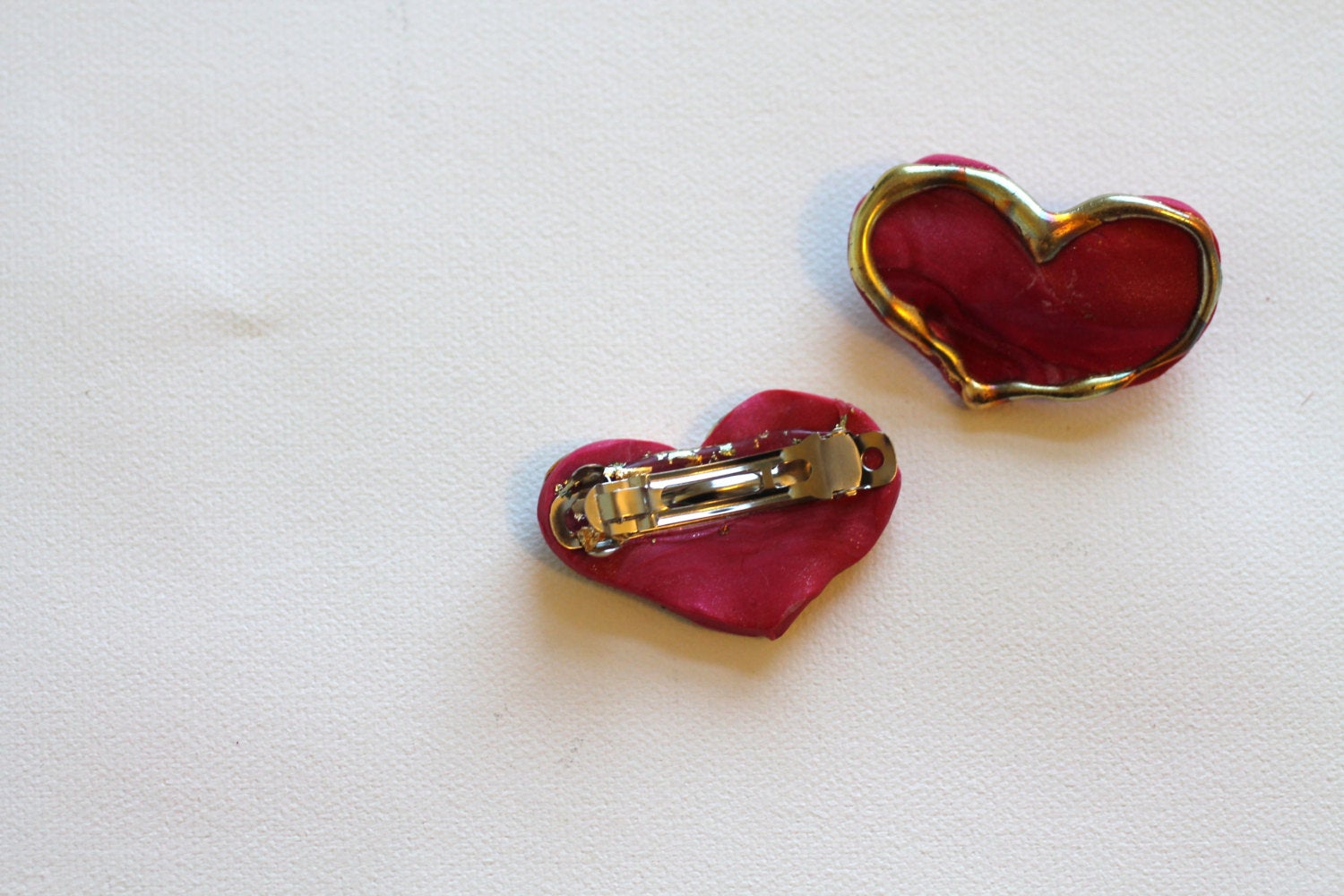 Red Heart Clips, Small Hair Clips, Small Hearts For Lovers on Luulla